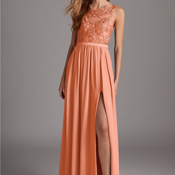 Azazie | Dresses | Azazie Sunset Orange Lace Dress | Poshmark